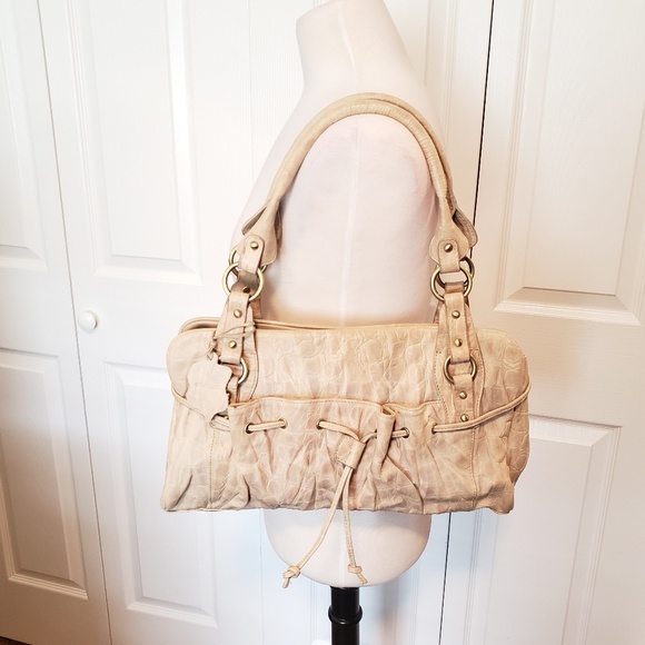 Charlie Lapson | Bags | Charlie Lapson Croc Embossed Cream Handbag ...